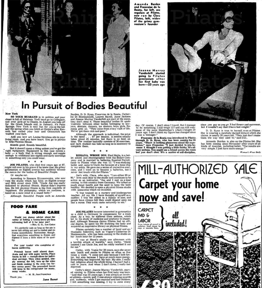 Clara Pilates | Pilates History Research - Rhinebeck Pilates