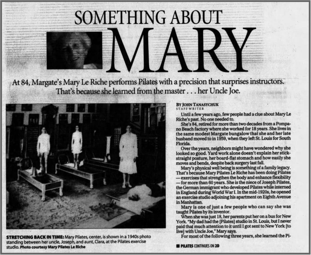 Mary Pilates | Pilates History Research - Rhinebeck Pilates