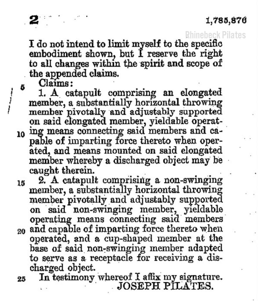 Original Pilates Patents | Pilates History Research - Rhinebeck Pilates