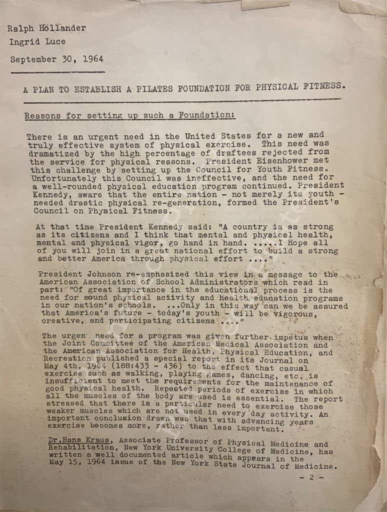 Letters | Pilates History Research - Rhinebeck Pilates