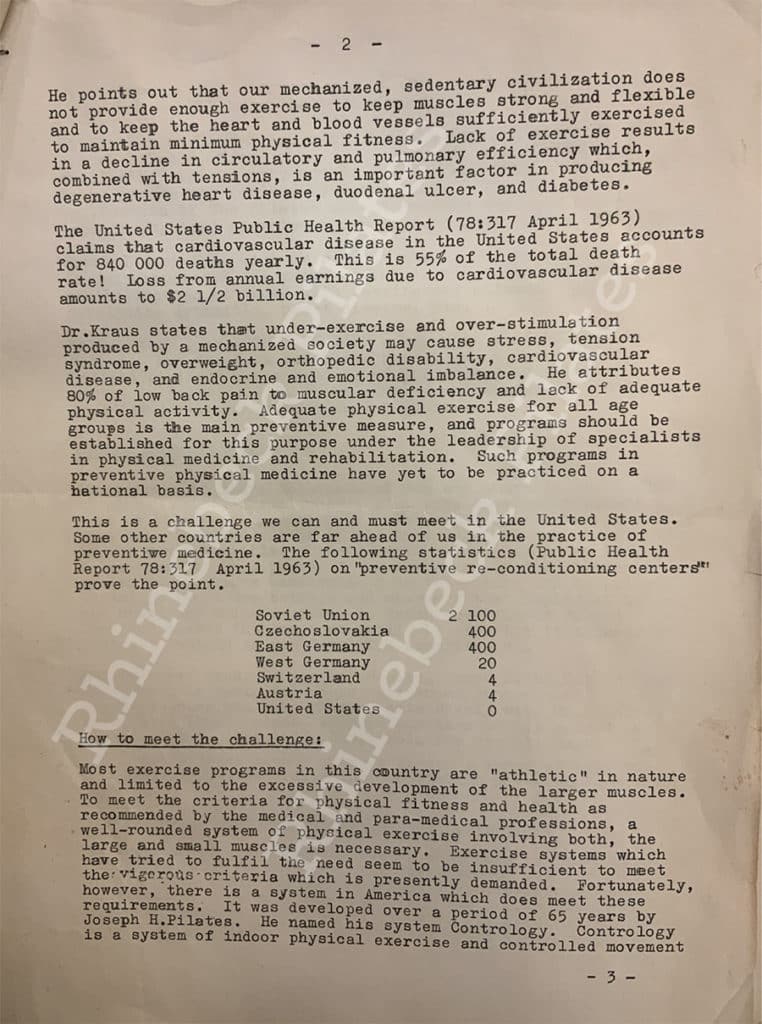 Letters | Pilates History Research - Rhinebeck Pilates